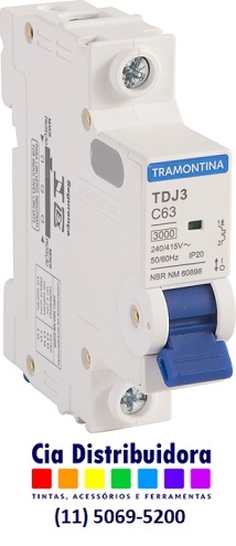 MINI DISJUNTOR TDJ3-1C63 MONOPOLAR 63A - TRAMONTINA | Cia Distribuidora